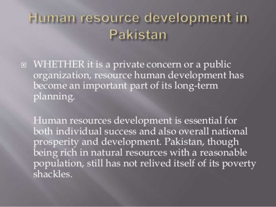 Human resource development in Pakistan - Global Village Space