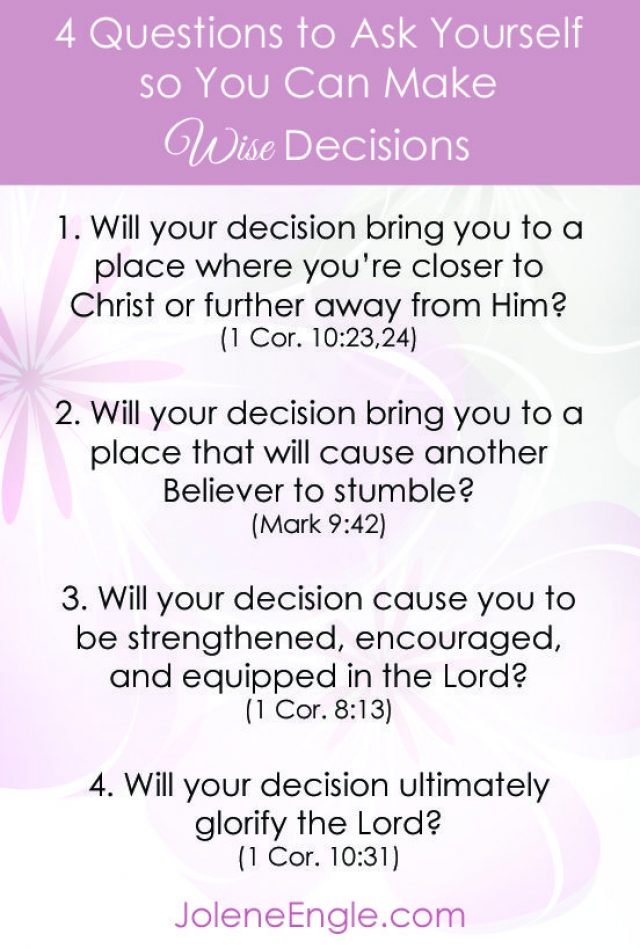 To make wise decisions, ask yourself these questions - Global Village Space