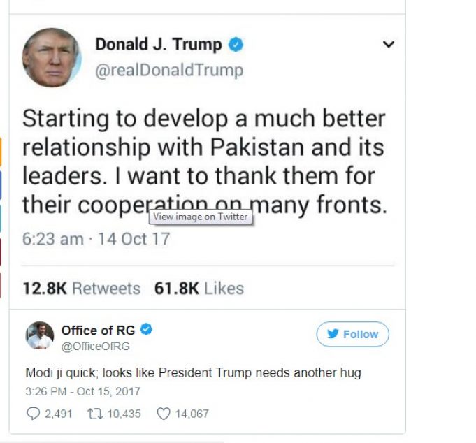 Trump tweets thanks to Pakistan - Global Village Space