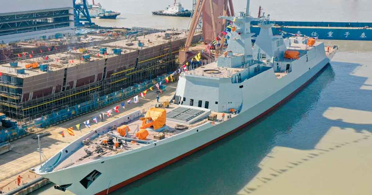 Third Chinese advanced warship launched for Pakistan Navy